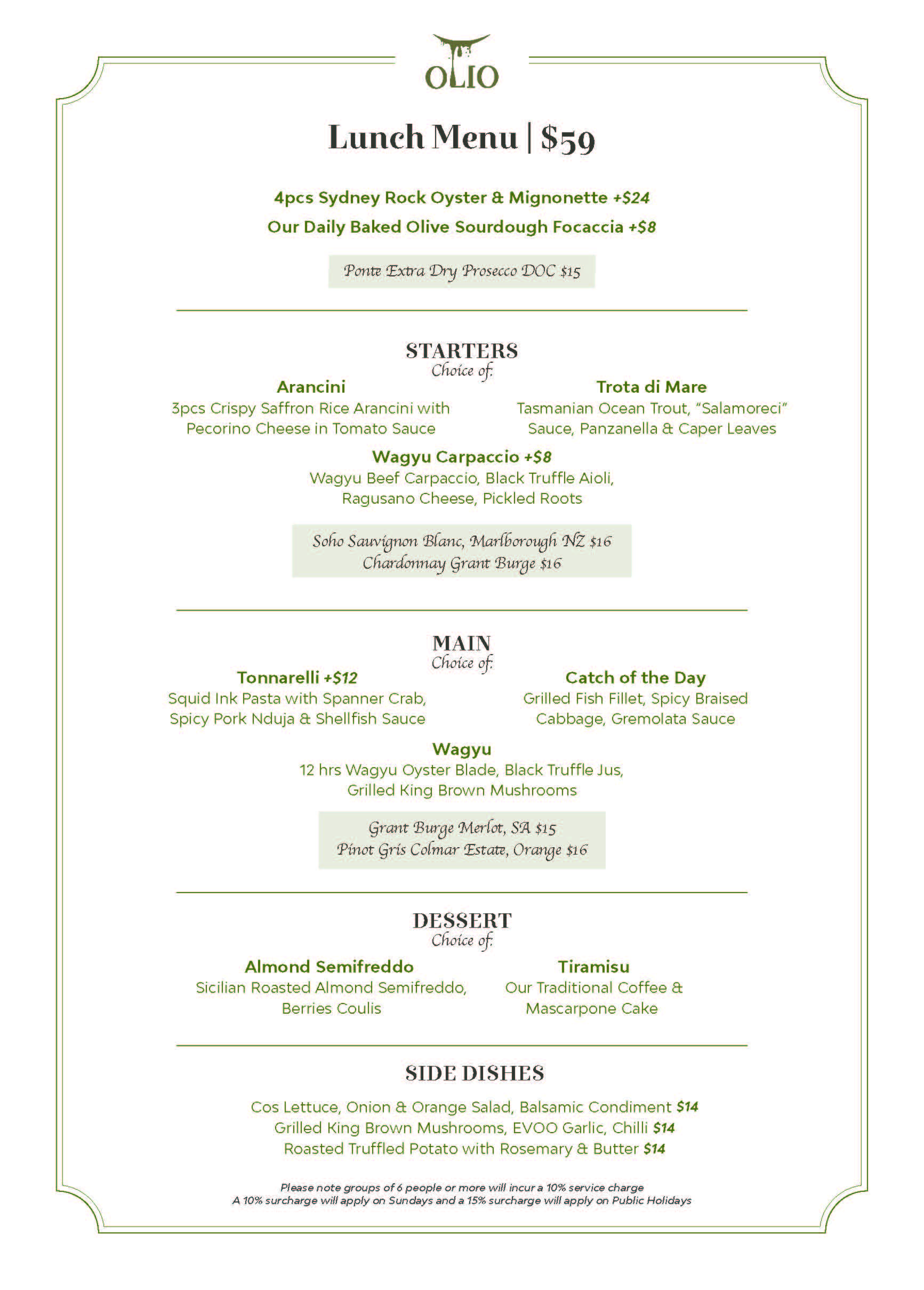 $59 3-Course Lunch | Olio Kensington Street